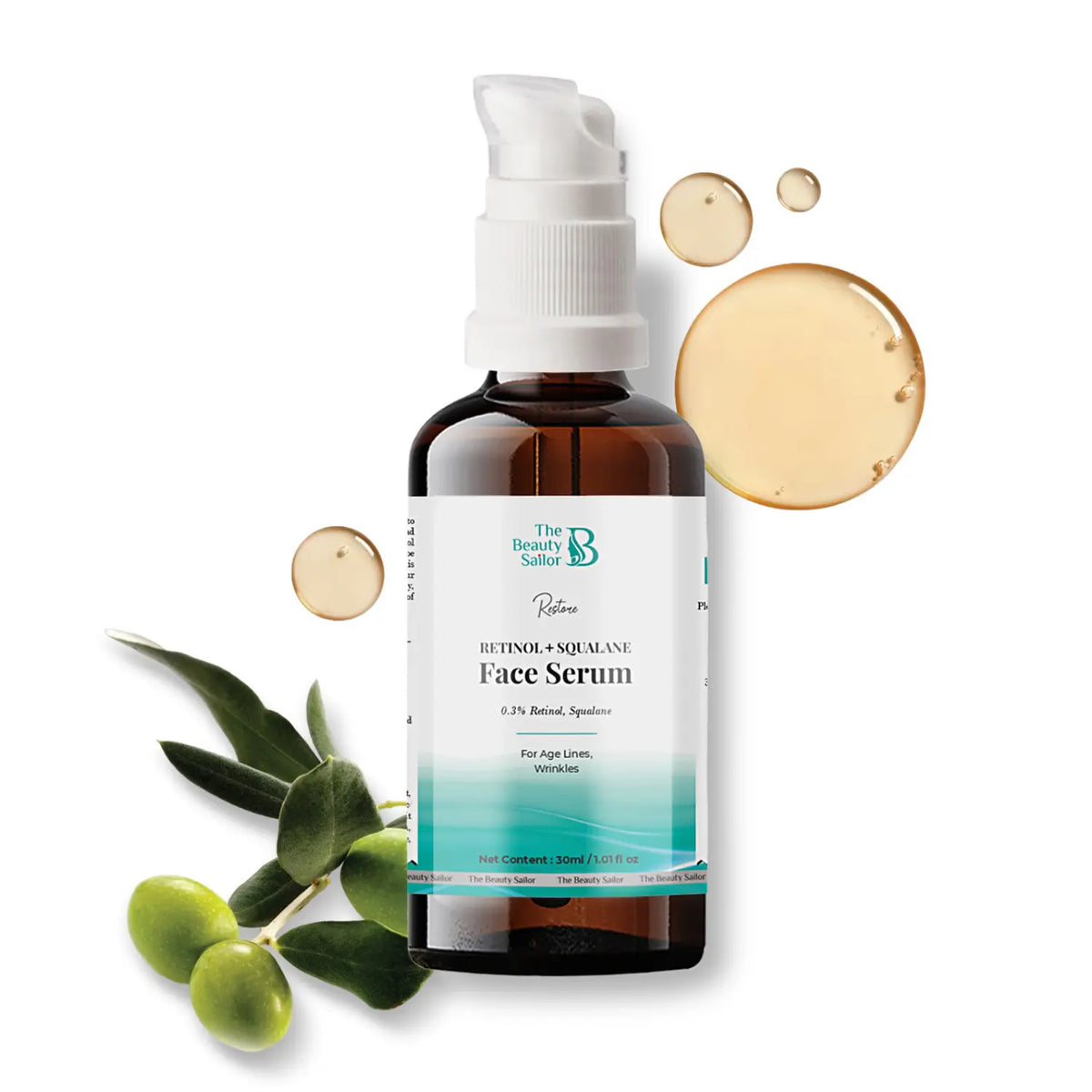 0.3% Retinol & Squalane Face Serum:The Beauty Sailor