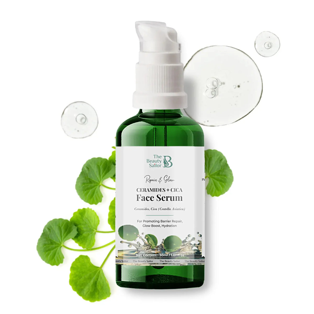 Ceramides & CICA Face Serum for Skin Barrier:The Beauty Sailor