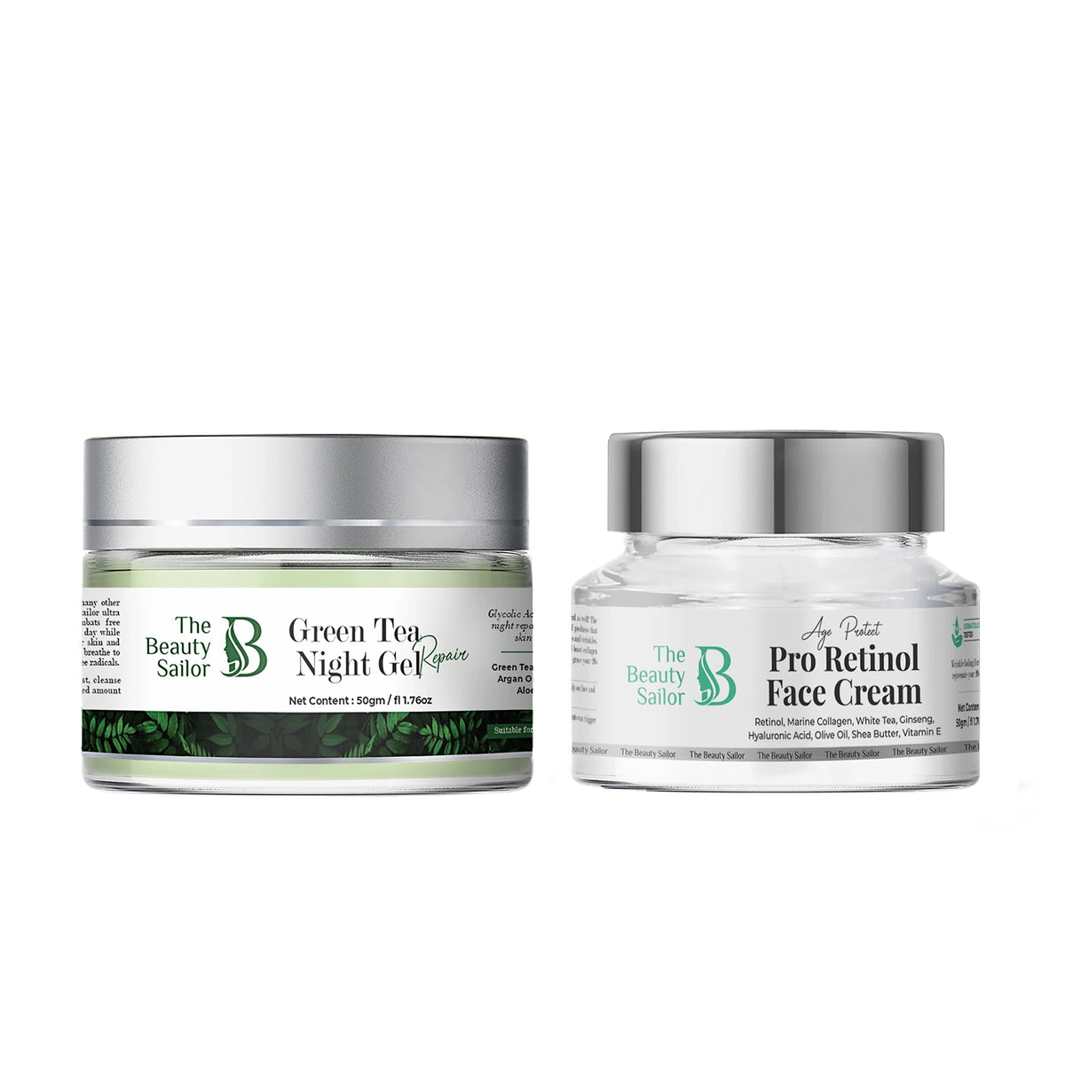 Green Tea Gel and Retinol Cream Duo Kit:The Beauty Sailor